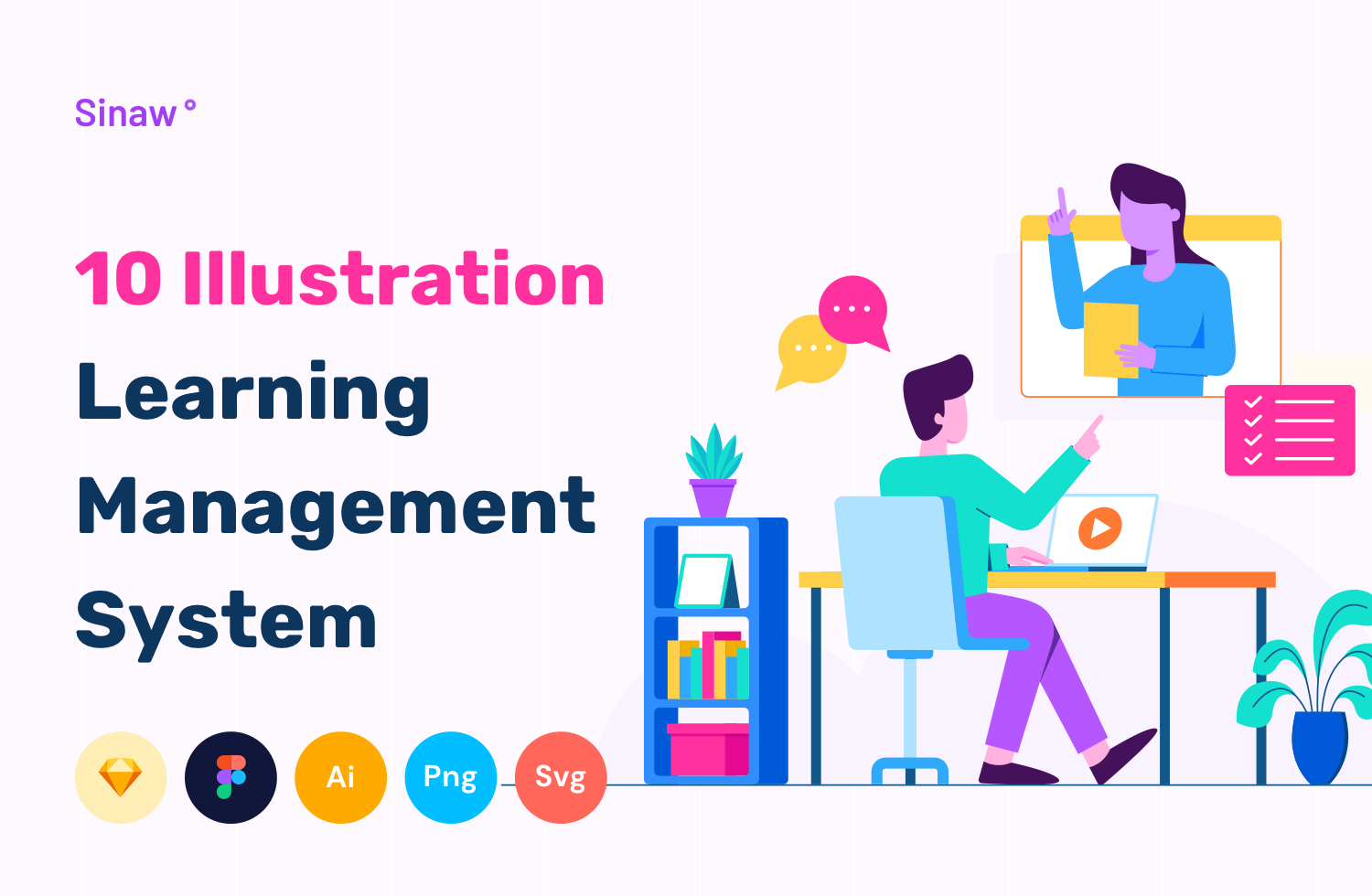 Sinaw: Learning Management System Illustration Pack | Designspace
