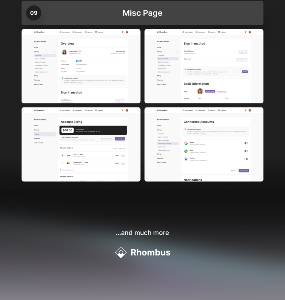 Rhombus Multi Purpose Dashboard UI Kit | Designspace