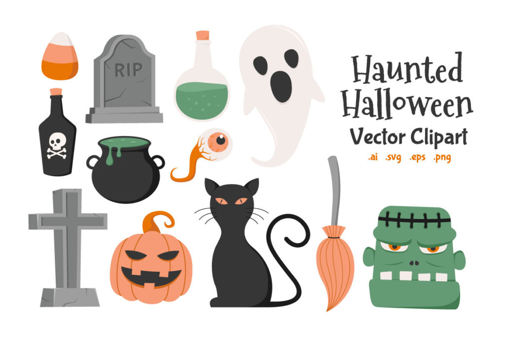 Haunted Halloween Vector Clip Art | Designspace