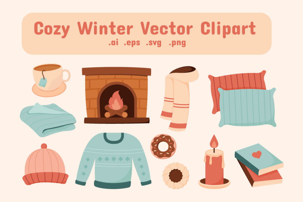 Cozy Winter Vector Clip Art | Designspace