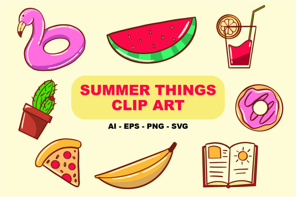 Summer Things Vector Clip Art | Designspace