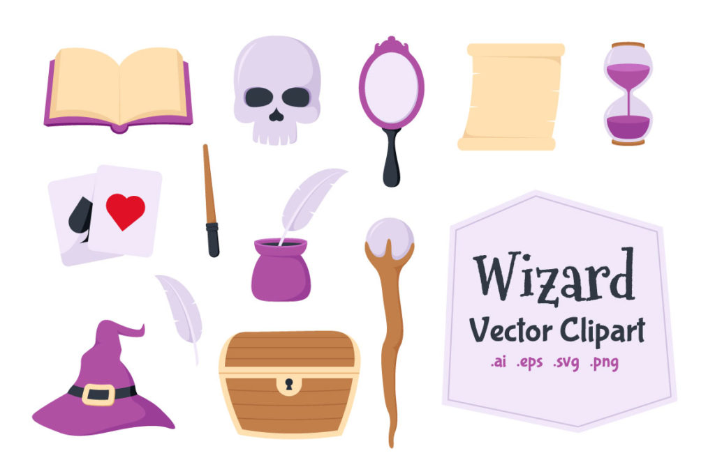 Wizard Stuff Vector Clip Art | Designspace