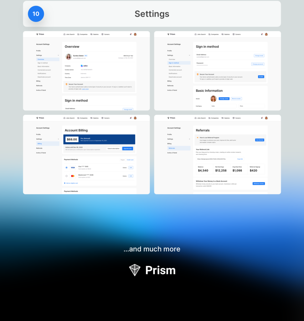 Prism Dashboard UI Kit | Designspace