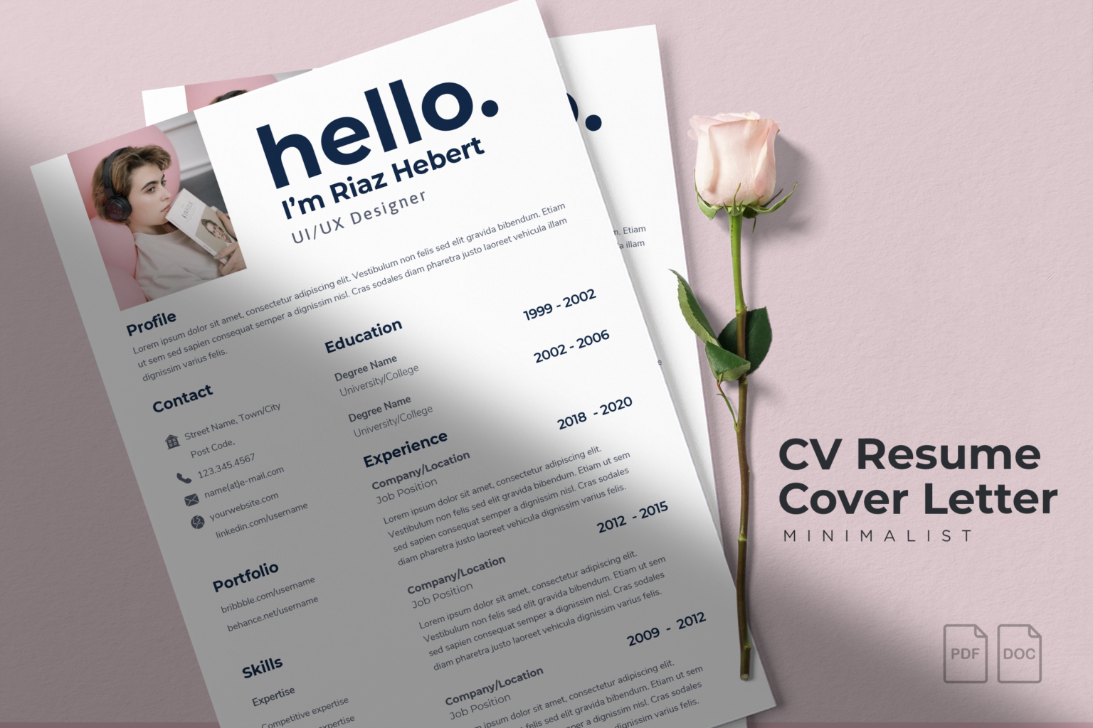 Riaz Hebert - CV Resume Template | Designspace