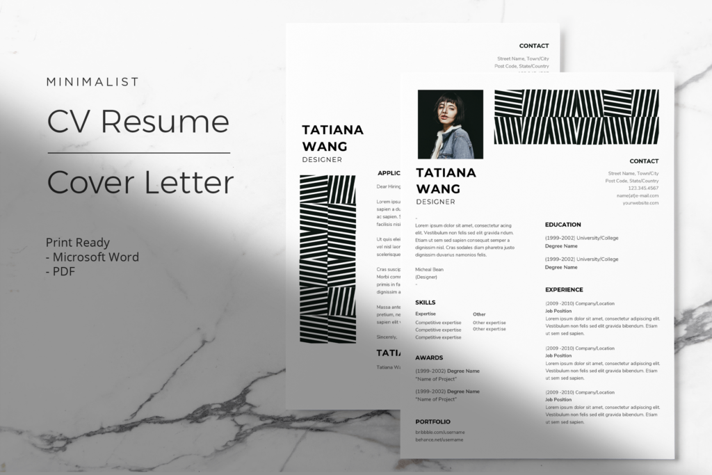 Tatiana Wang - CV Resume Template | Designspace