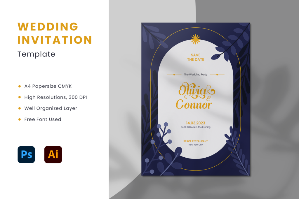 Midnight Blue Wedding Invitation | Designspace