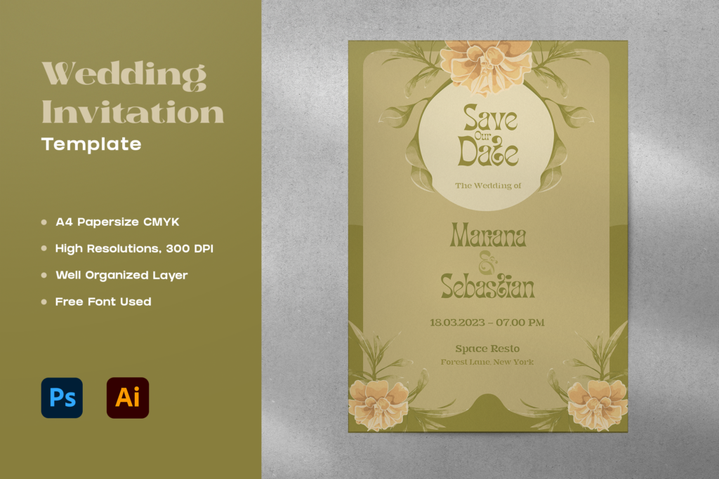 Retro Wedding Invitation | Designspace
