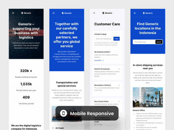 Generix: Shipping and Logistics SaaS Landing Page UI Kit - Designspace